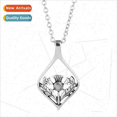 Vintage Hipster Personalized Punk Irish Flower Leaf Pendant