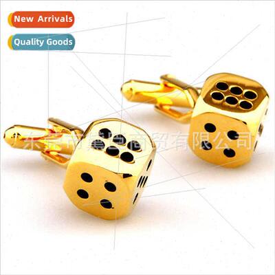 Popular clothing  cufflinks mixed  gold silver dice cufflink