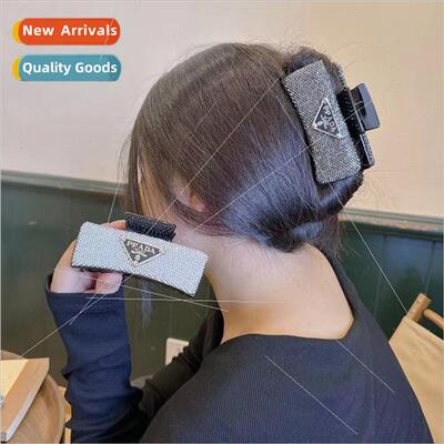 Autumn winter large letter shark clip Back head flash diamon