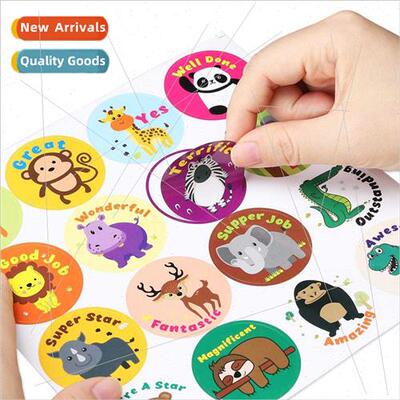 Printing cute quirky reward expression stickers creative tea