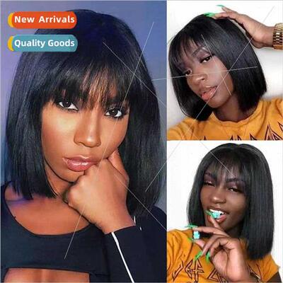 Women air bangs short o bob head New chemical fiber mechanis