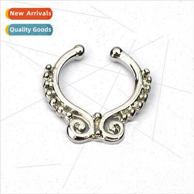 Vintage U-Shape Nose Ring Clip Fake Nose Ring Nose Clip Gold