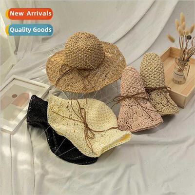Summer Korean  ladies out hand-woven breathable foldable hat