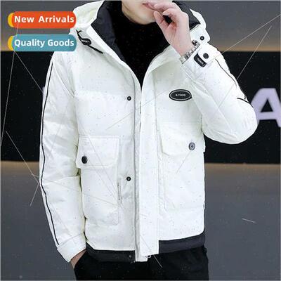 Winter down jacket men hooded short nd handsome loose thicke