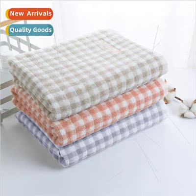 7413 Cotton Bath Towel Soft Absorbent No Hair Loss Plaid Stu