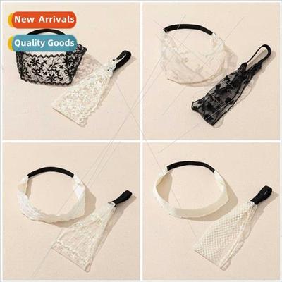 Spring summer  tulle lace wide edge hair bfemale ethnic embr