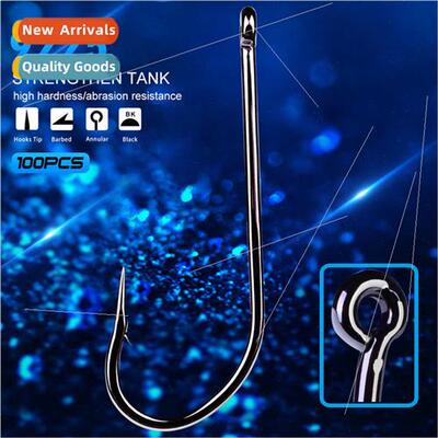 BrFishing Gear Gunmetal Barbed Hooks 100pcs/pack 9225