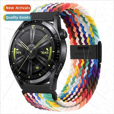 22mm/20mm Elastic Snap Braided Nylon Strap 适用Samsung Huawe