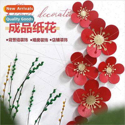 Paper flowers finished wedding room decoration three-dimensi