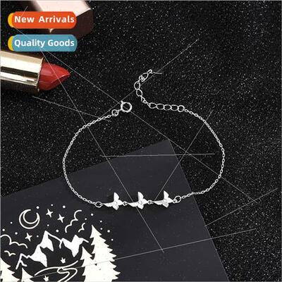 Korea fashion exquise simple butterfly silver bracelet sweet