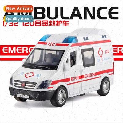 1:32 simulation ambulance car model multi-door sound light b