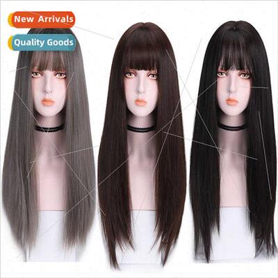 New long chemical fiber simulation bangs wig multi-color fas