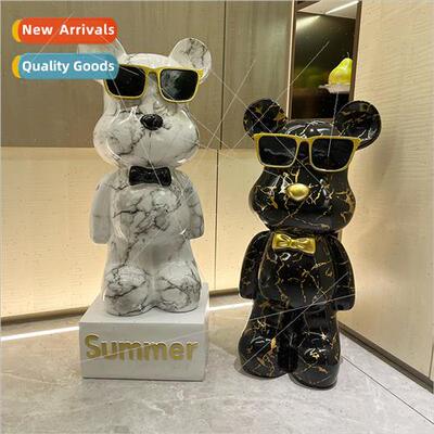 Creative violent bear resin crafts floor ornaments home entr