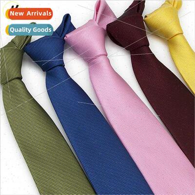 Men Tie Red Wedding Solid Color Hand Tie Formal Business Gro