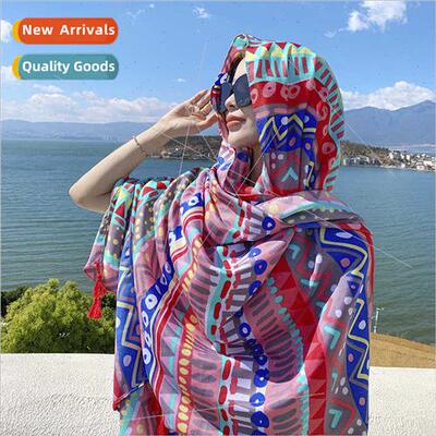 lk scarf female summer seaside sunscreen ethnic wind beach s