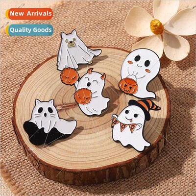 Personalised Oil Drip Lacquer Halloween Brooch Pumpkin Head