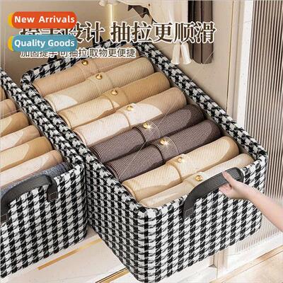Clothes storage box household foldable linen drawer type org