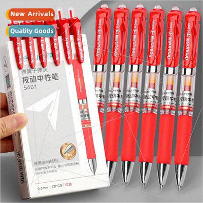Red Push Action Pen 0.5 Bullet Pen Office Marker Red Pen Wat