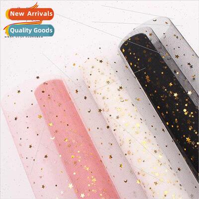 Hot Stamping Star Moon Yarn Mesh Flower Packing Materials Fl