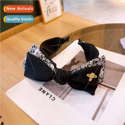 Cream wind broken flowers colorful bow versatile wide  hairp