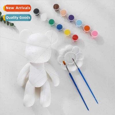 23cm large fluid bear handmade graffi tiled DIY enamel doll