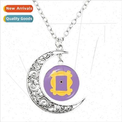 friends classic tv show moon necklace glass pendant friends
