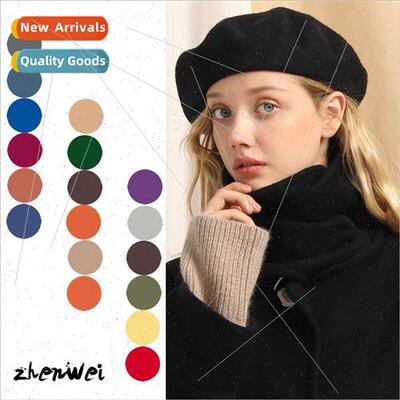 Beret female Korean  Japanese wool Belle cap autumn winter v