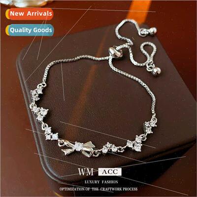 Diamonds zircon love bow splicing bracelet niche hundreds st