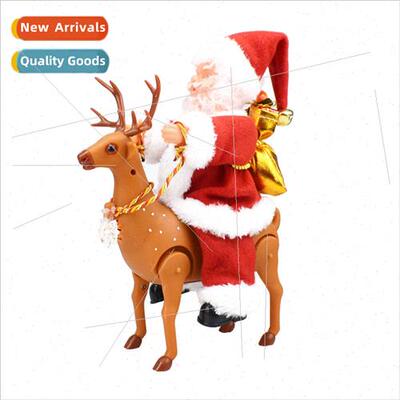 fun wh music will walk riding deer Santa Claus motorized toy