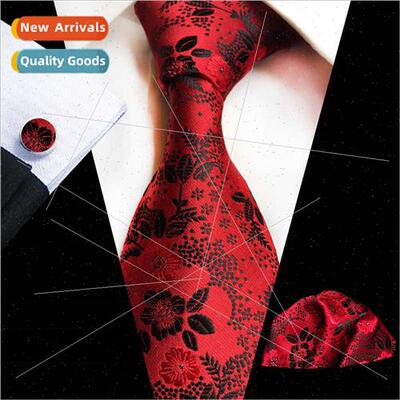 Men Pocket Towel Small Square Towel French Cufflinks Tie Set