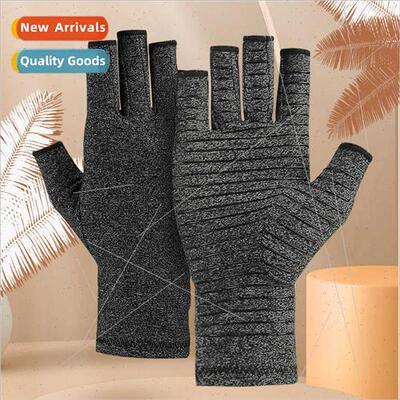 Dot rubber striped half finger soft -slip breathable compres