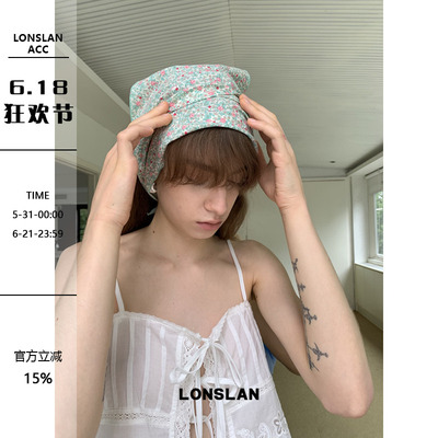LONSLAN ACC 春夏小方巾丝巾女透气百搭时尚气质领巾发带装饰围巾