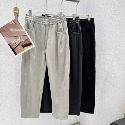 抽绳松紧腰男士奥粒绒小弯刀裤