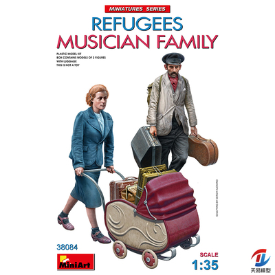 天易模型 Miniart拼装模型 38084 1/35 难民 音乐家家庭