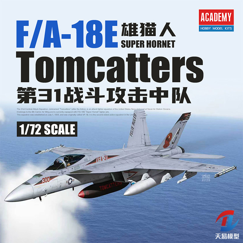 天易模型 爱德美拼装 12595 1/72 F/A-18E超级大黄蜂 VFA-31雄猫
