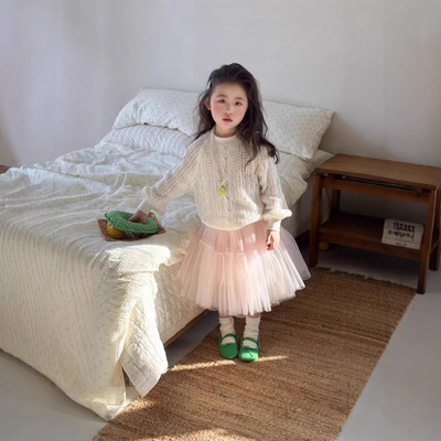 甜茶妈女童裙子2026春秋蓬蓬裙梦幻公主裙女童公主裙子网纱半裙