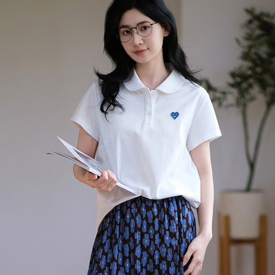 那禾新品棉感短袖POLO衫上衣女ND52TY0168