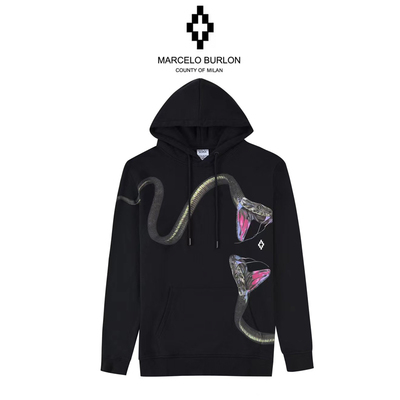 正品Marcelo Burlon 马塞洛布隆mb毒蛇卫衣帽衫男女同款连帽外套