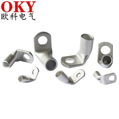 T90-10-5/6/8铜线耳鼻子直B角90度折弯铜鼻子新能源汽车用铜管端