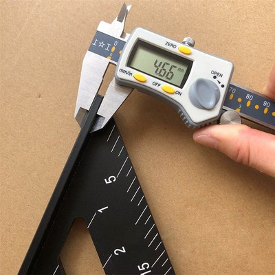 英三角尺木工7/12inch公铝材黑氧化三角板90度45度直角尺