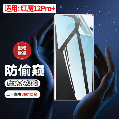 适用红魔12Pro+防窥膜磨砂防指纹