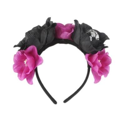 Halloween Horror Skull Lace Headband Artificial Flower wreat
