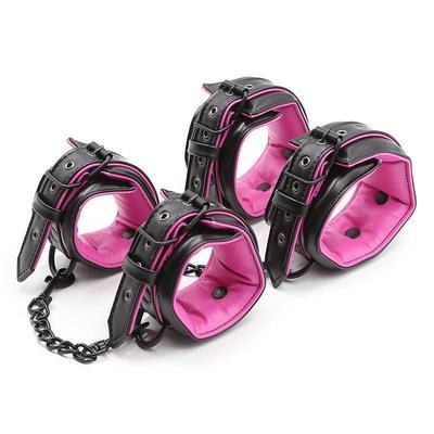 Sex Couple Leather Bdsm Bondage Set 3pcs Restraints Collars