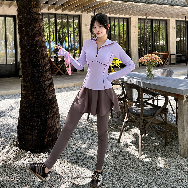 潜水服女分体长袖长裤水母衣防晒浮潜服冲浪服女速干泡温泉游泳衣