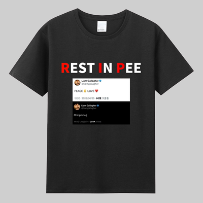 liam rest in pee绿洲oasis主唱去世rip纯棉短袖T恤宽松上衣服恤
