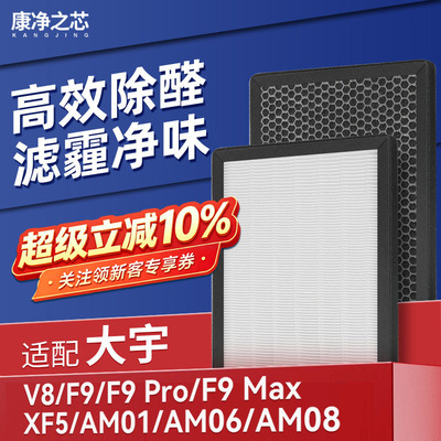 适配大宇无叶风扇F9/F9PRO/F9MAX过滤网AM01/AM06/AM08滤芯XF5/V8