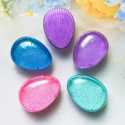 Mini Detangling Hair Brush Egg Round Shape Scalp Massage