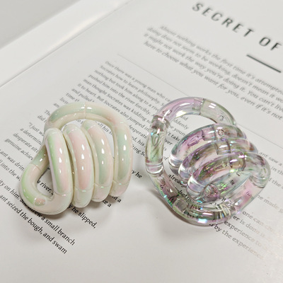 Stress Relief Toy Electroplated Twist Rainbow Milk White