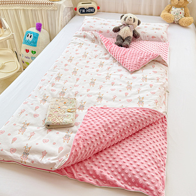 婴幼儿全棉睡袋秋冬加厚儿童宝宝防踢被神器四季通用纯棉被子两用