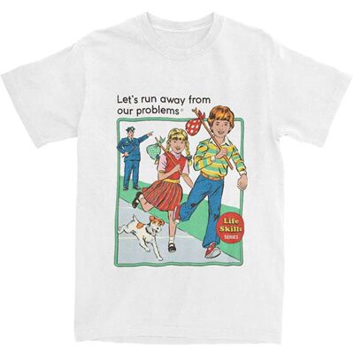 Haikyuu T-Shirt Lets Run Away Pure Cotton T-Shirts Hipster T